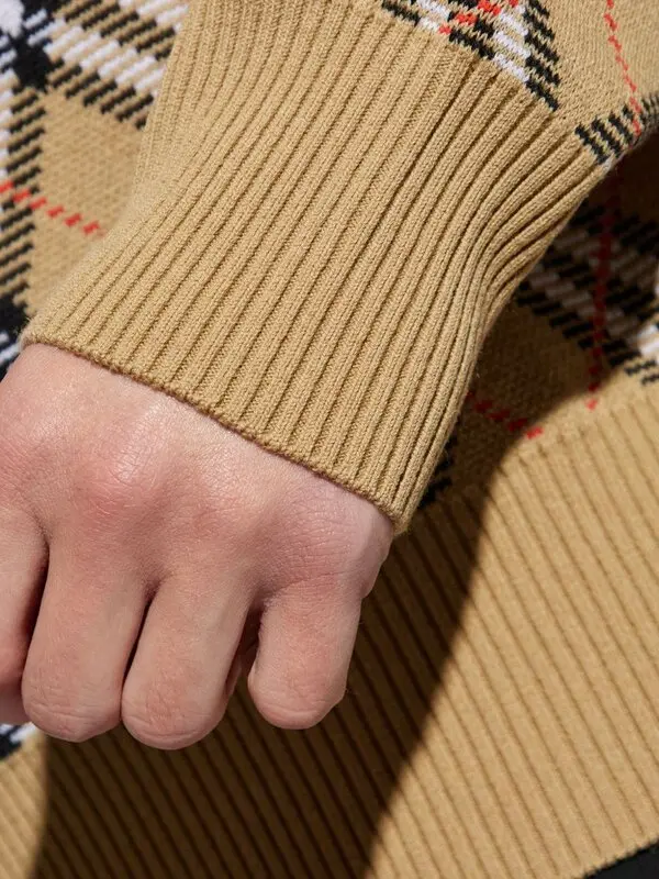 Burberry Checked Argyle Sweater - Beige
