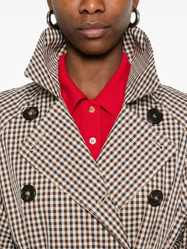 Max Mara Double Breasted Checked Trench Coat