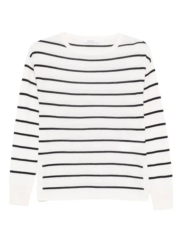 Max Mara Cashmere And Silk Striped Sweater - Blue