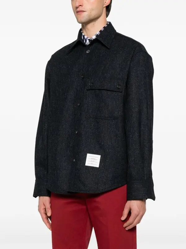 Thom Browne Oversized Shirt In Tweed