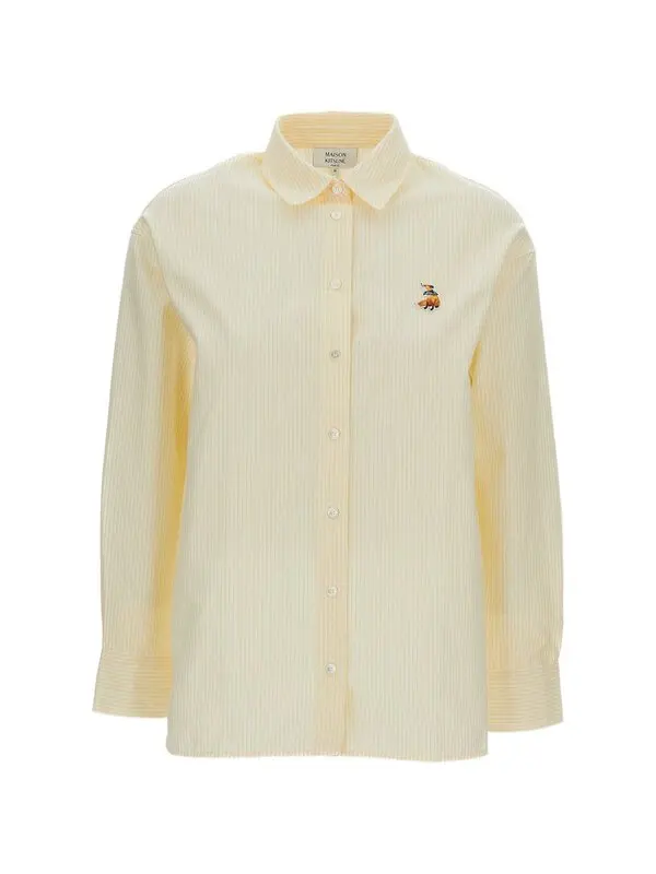 Maison Kitsuné Dreaming Fox Striped Button-up Shirt