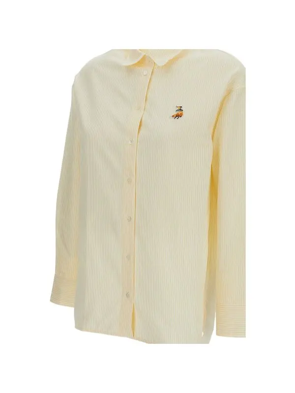 Maison Kitsuné Dreaming Fox Striped Button-up Shirt