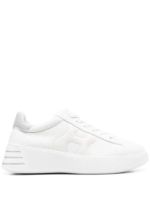 Hogan Rebel Leather Sneakers With Metallic Accents - White