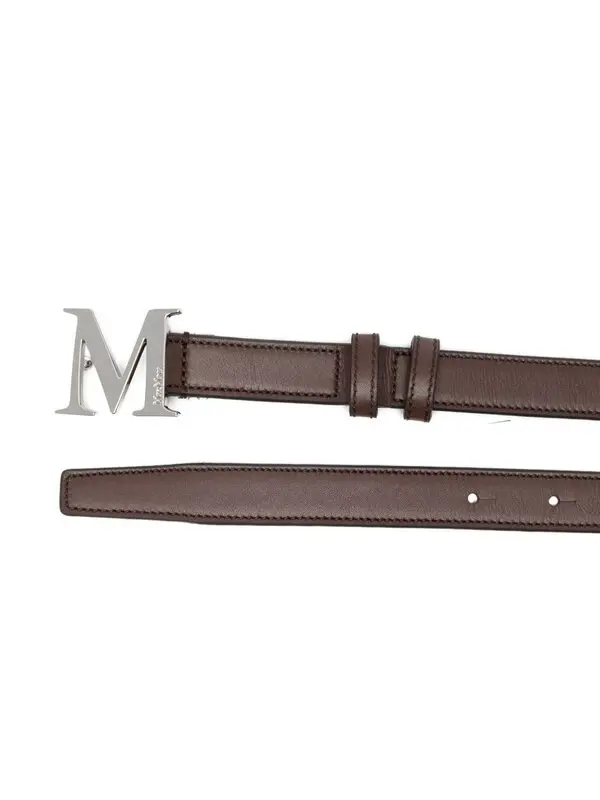 Max Mara Leather Belt With 'm' Buckle