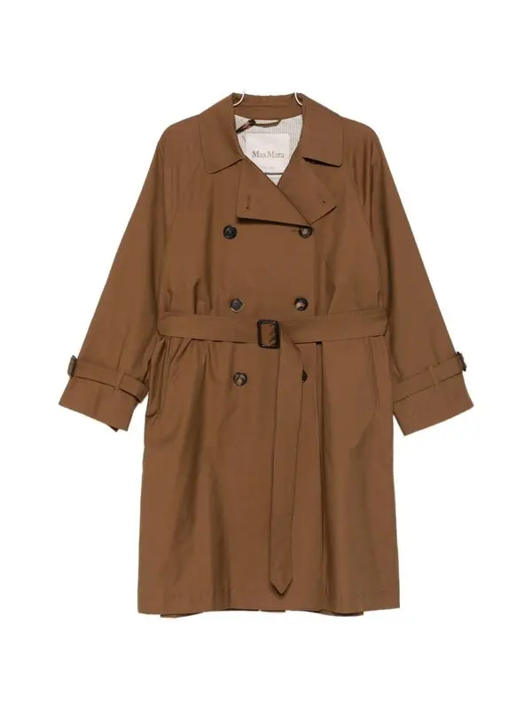Max Mara Cotton Blend Trench Coat - Brown