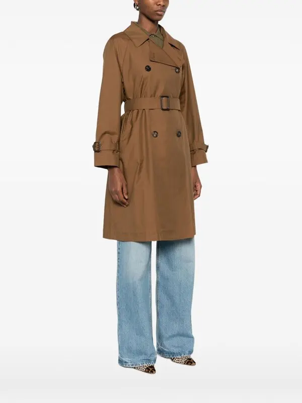 Max Mara Cotton Blend Trench Coat - Brown
