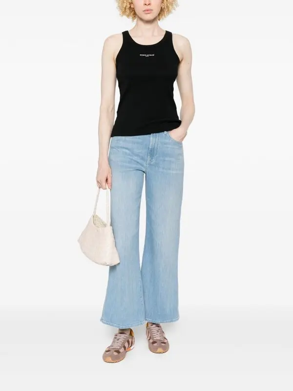 Maison Kitsuné Logo Cotton Ribbed Tank Top - Black