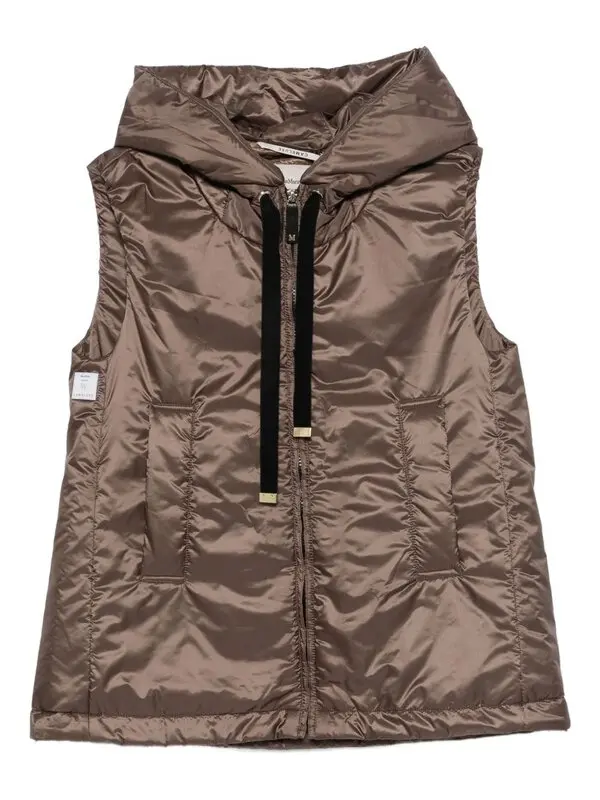 Max Mara Puffer Vest With Hood - Brown