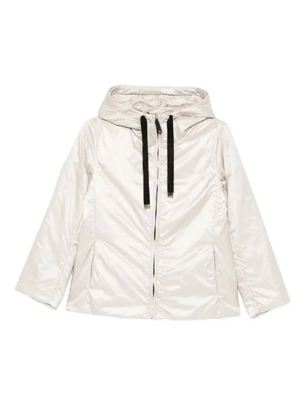Max Mara Padded Blouson Jacket With Hood And Drawstring Detail - Beige