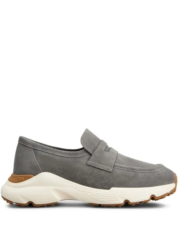 TOD'S Suede Leather Loafers - Grey