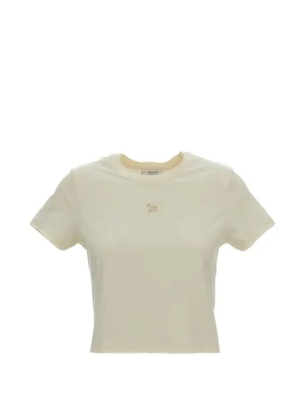 Maison Kitsuné Logo Cotton T-shirt - Beige