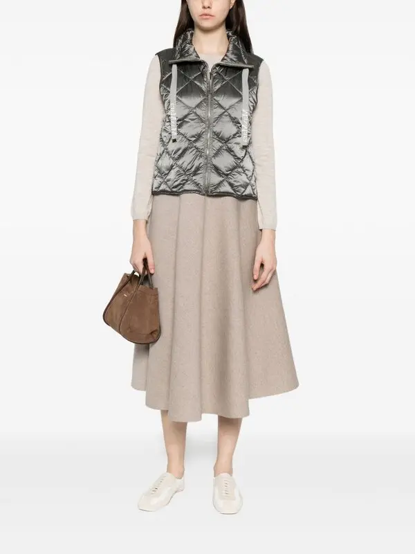 Max Mara Quilted Down Vest - Grey