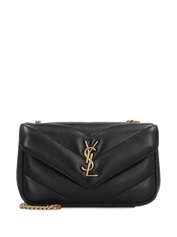Saint Laurent Loulou Mini Leather Shoulder Bag - Black