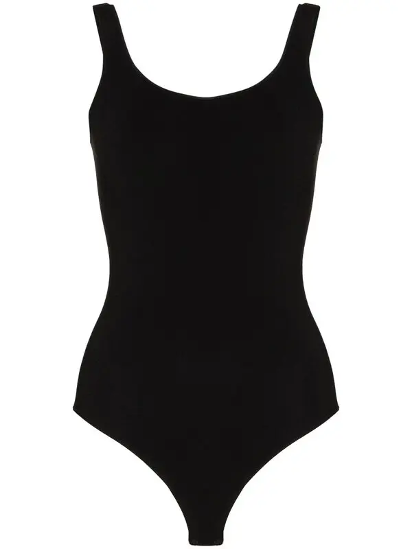 Wolford Jamaika Bodysuit With Scoop Neck And Thong Back - Black