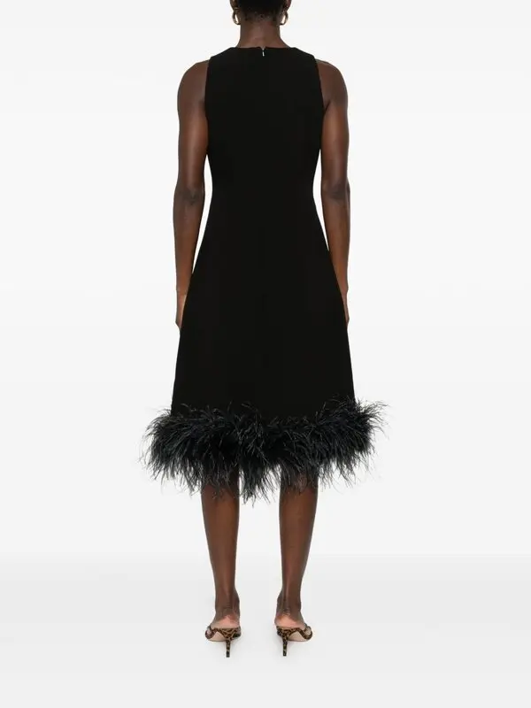 Max Mara Sleeveless Feather Hem Dress