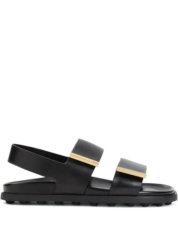 TOD'S Leather Slingback Sandals - Black