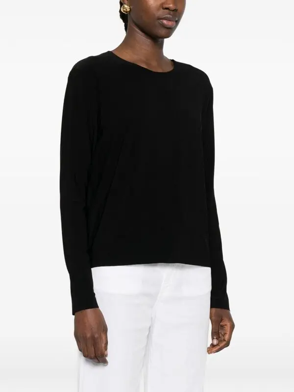 Norma Kamali Long Sleeve Round Neck Top