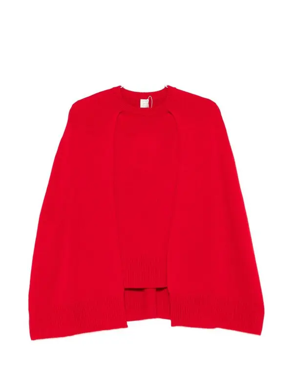 TOTEME Cashmere Crewneck Jumper With Cut-out Detail - Red