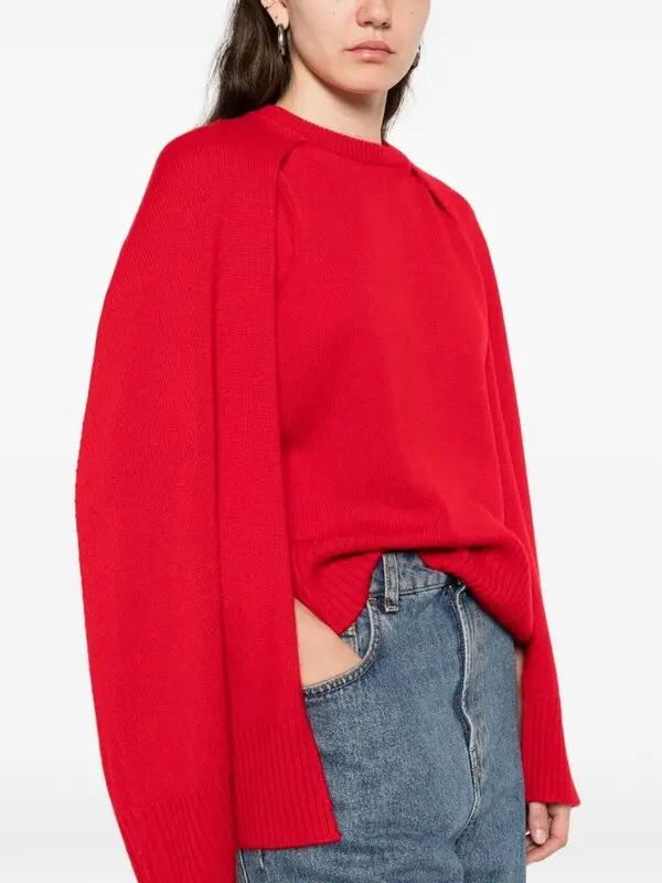 TOTEME Cashmere Crewneck Jumper With Cut-out Detail - Red