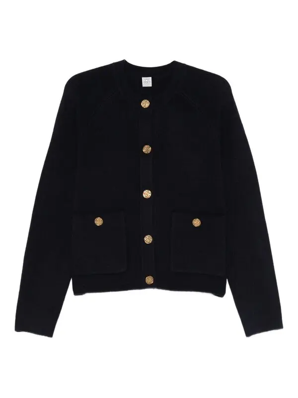 TOTEME Wool Cardigan With Hammered Buttons - Blue