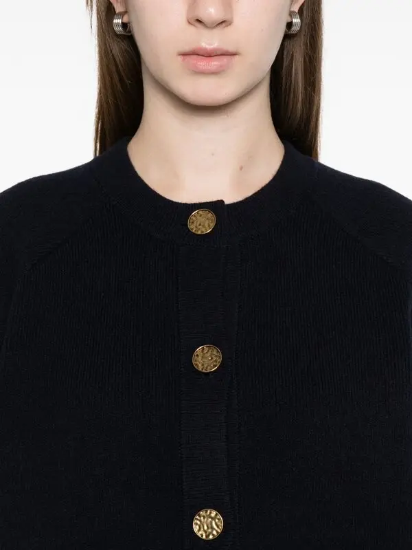 TOTEME Wool Cardigan With Hammered Buttons - Blue