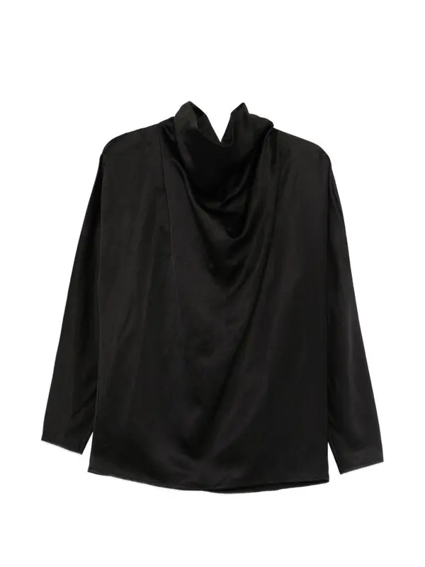 TOTEME Long-sleeved Draped Blouse - Black