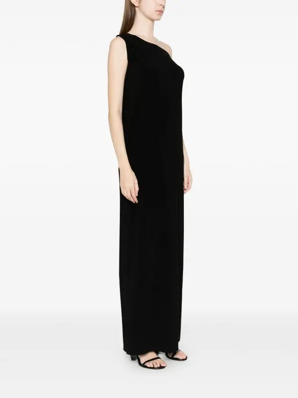 Norma Kamali One Shoulder Side Slit Maxi Dress