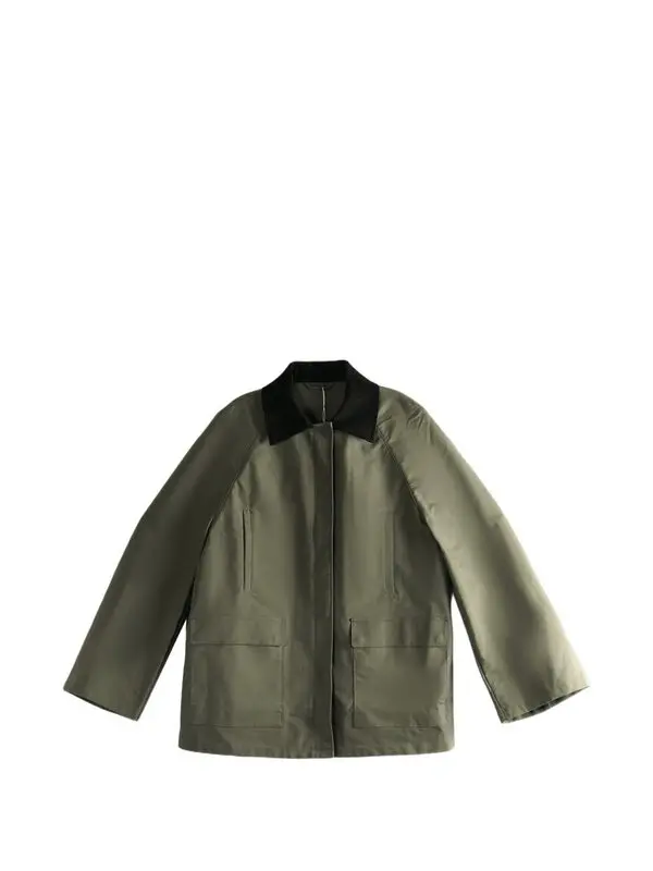 TOTEME Cotton Country Jacket With Corduroy Collar - Green