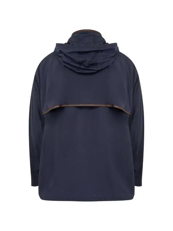 Loewe Nylon Hooded Jacket With Leather Trim