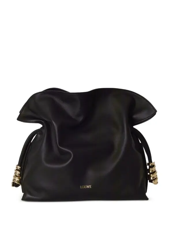 Loewe Flamenco Medium Leather Clutch - Black