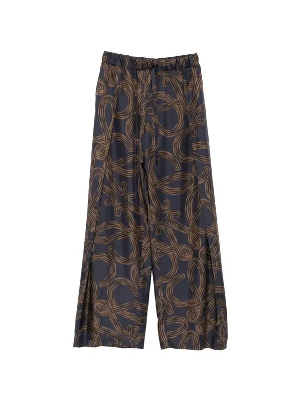 Loewe Printed Silk Trousers - Blue