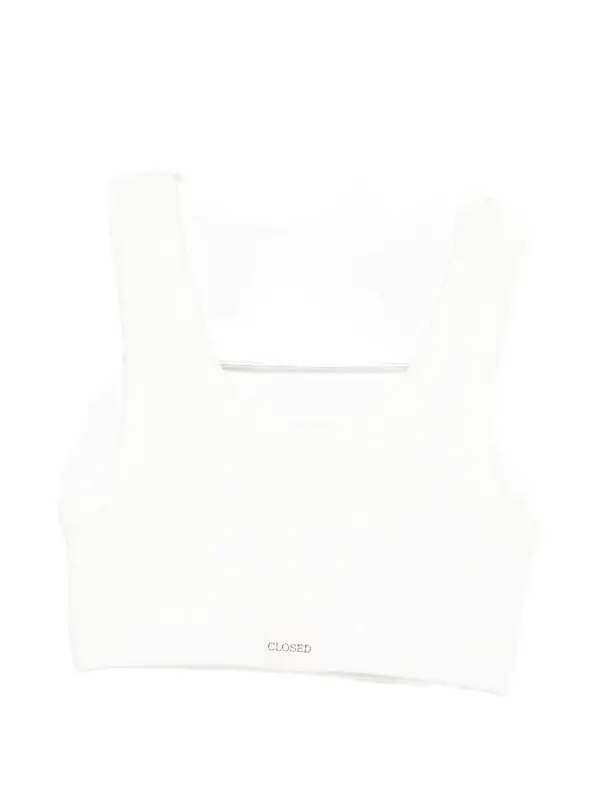 Closed Cotton Bralette Bra - White