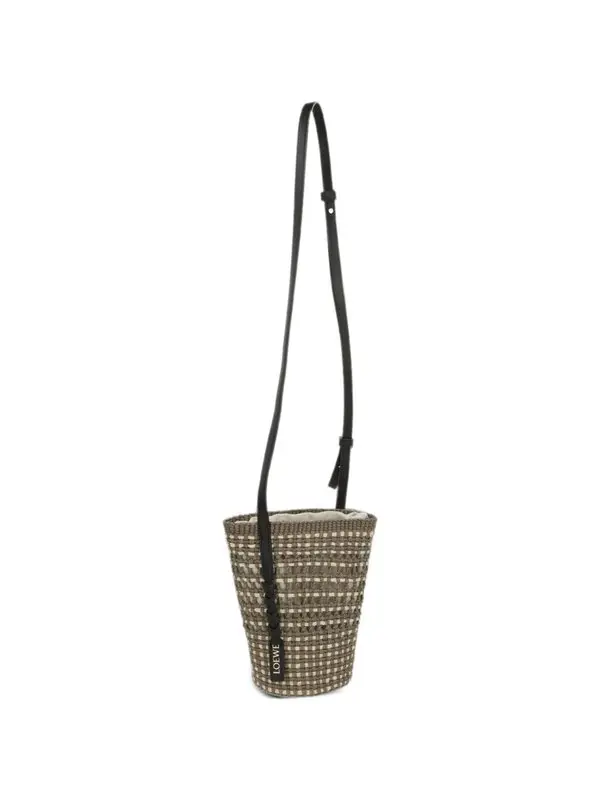 Loewe Braided Raffia Bucket Bag - Green