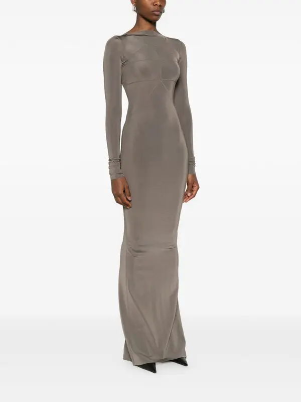 Rick Owens Maxi Gown Dress - Grey