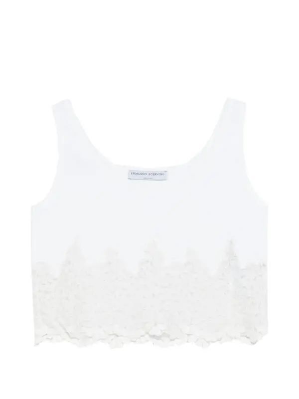 Ermanno Scervino Lace Trimmed Tank Top - White