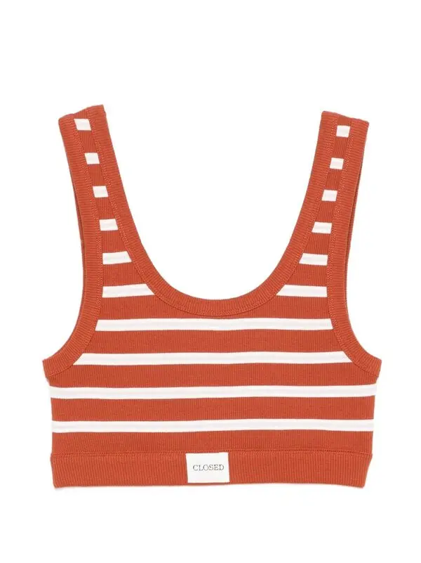 Closed Cotton Bralette Bra - Red