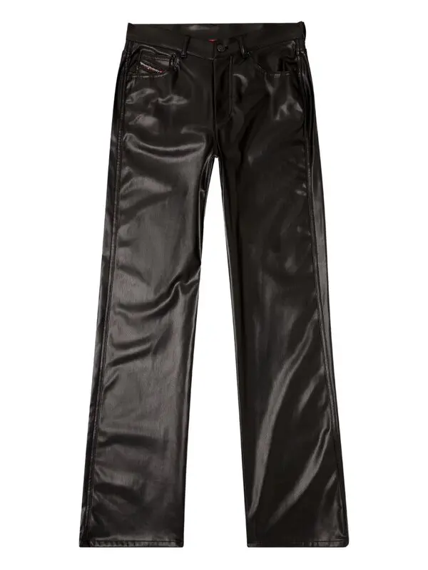 DIESEL® Faxu Faux Leather Trousers - Black