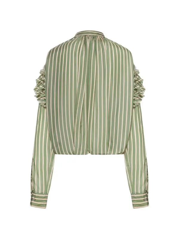 Dries Van Noten Striped Ruffled Shirt
