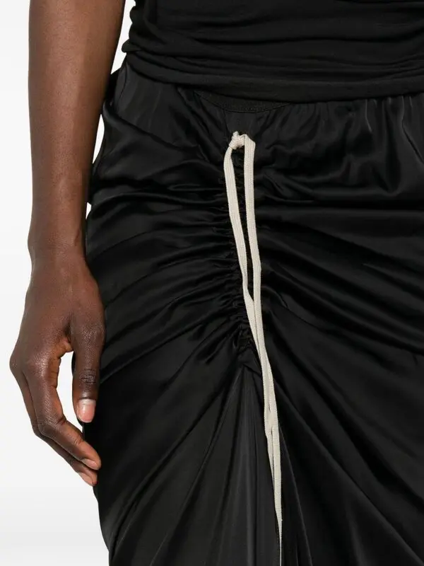 Rick Owens Asymmetric Draped Maxi Skirt - Black