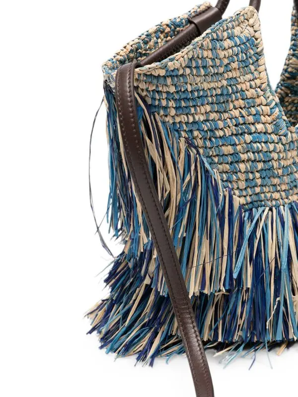 Zimmermann Goldentime Raffia Tote - Blue