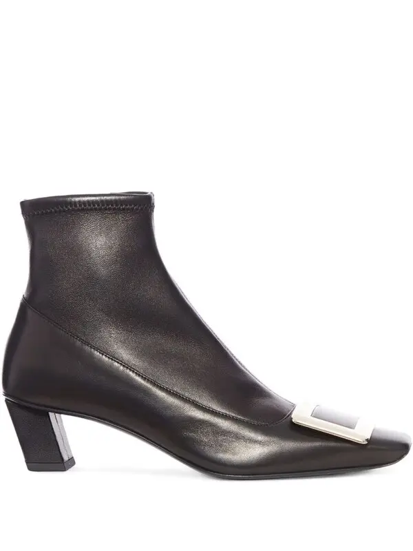 ROGER VIVIER Belle Vivier Buckled Leather Ankle Boots