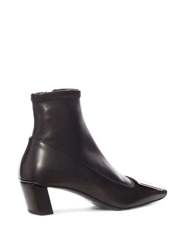 ROGER VIVIER Belle Vivier Buckled Leather Ankle Boots