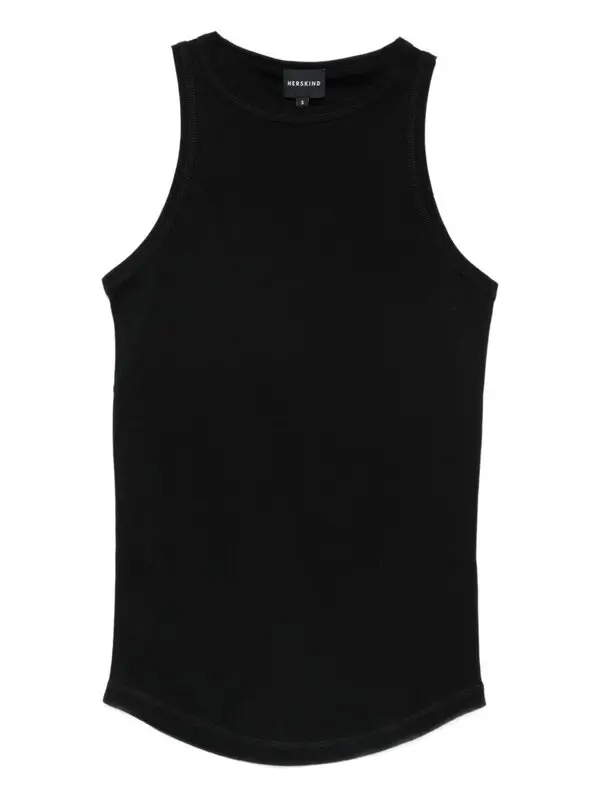 HERSKIND Sabina Racer Back Cotton Tank Top - Black