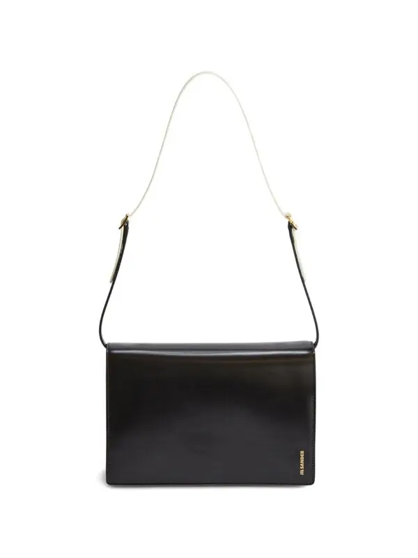 JIL SANDER File Small Leather Crossbody Bag - Black
