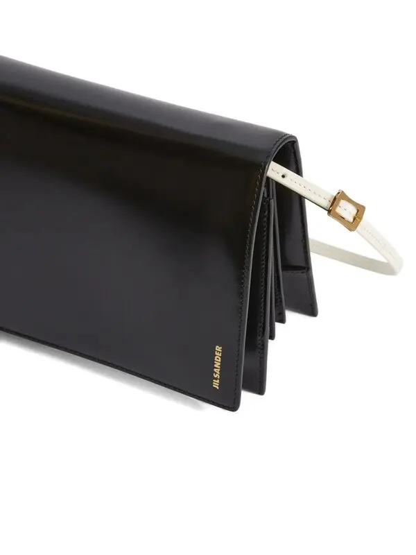 JIL SANDER File Small Leather Crossbody Bag - Black