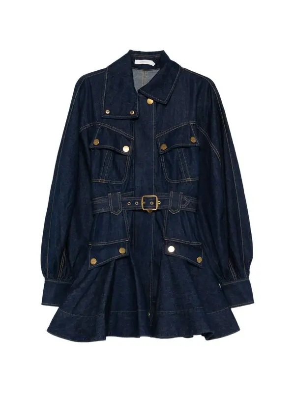 Zimmermann Luna Denim Utility Mini Dress