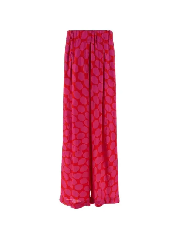 Dries Van Noten Polka Dot Flared Leg Trousers - Pink