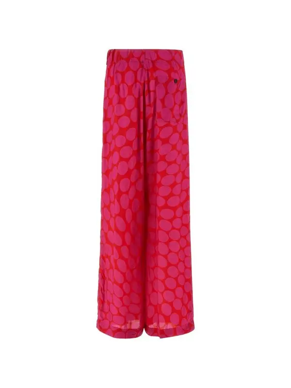 Dries Van Noten Polka Dot Flared Leg Trousers - Pink