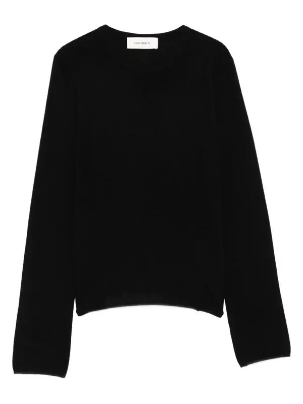 LISA YANG Georgie Cashmere Crew Neck Sweater - Black