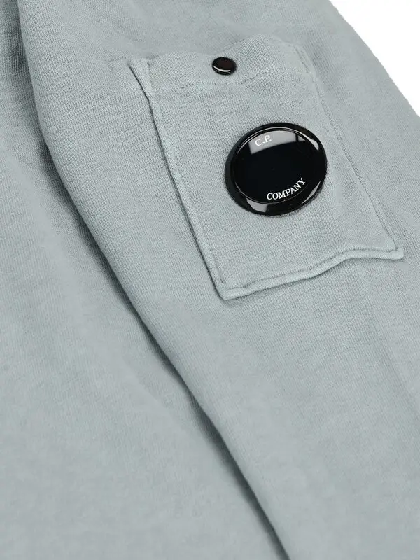 C.P. COMPANY Cotton Crewneck Sweatshirt With Sleeve Patch Pocket